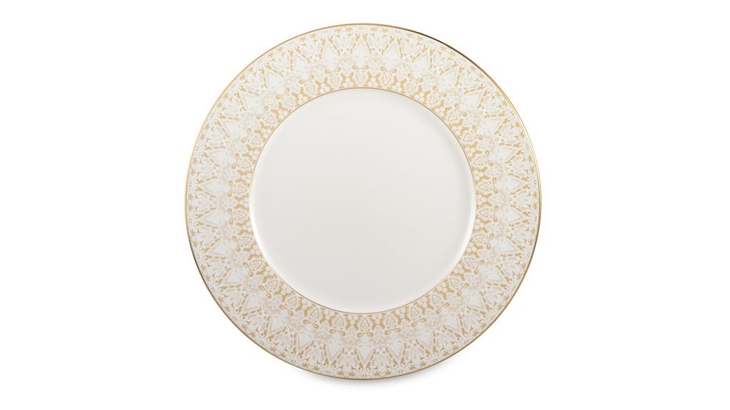NARUMI Plate Flat Rim 27 cm Aurora Champagne Gold, Porcelain, White ...