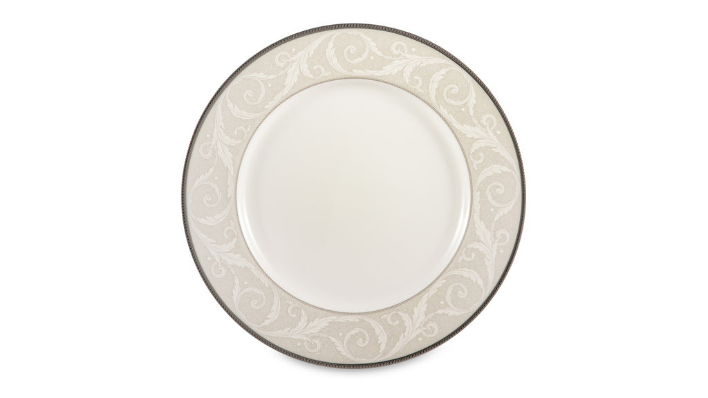 NARUMI Plate 27 cm Nocturne Platinum, Porcelain, White – Décor de table